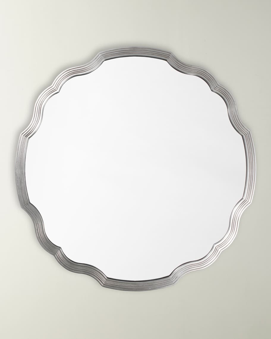 Mirror Home Silver Leaf Round Chippendale Mirror | Neiman Marcus