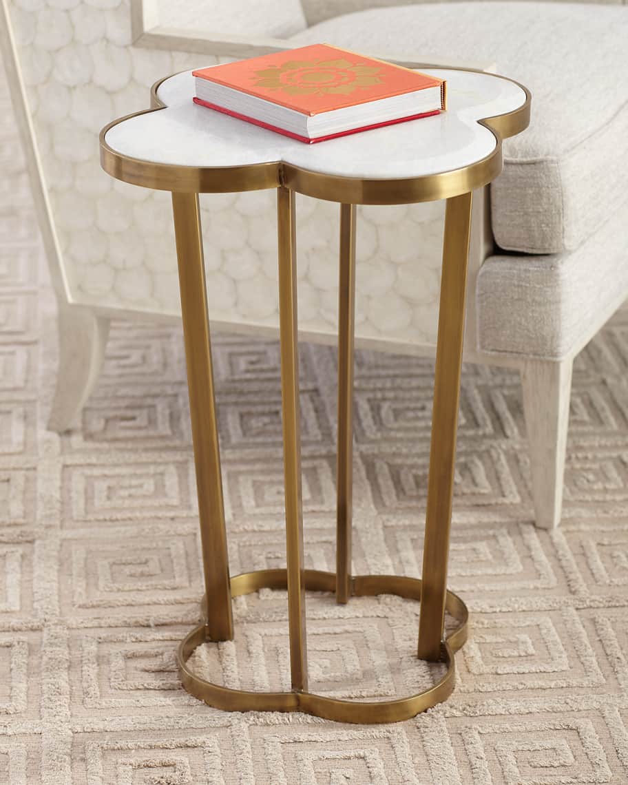 Regina Andrew Brass Clover Side Table | Neiman Marcus