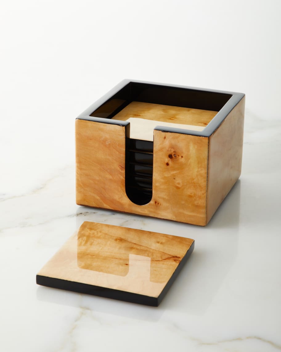 LADORADA Burl Veneer Coaster Set | Neiman Marcus