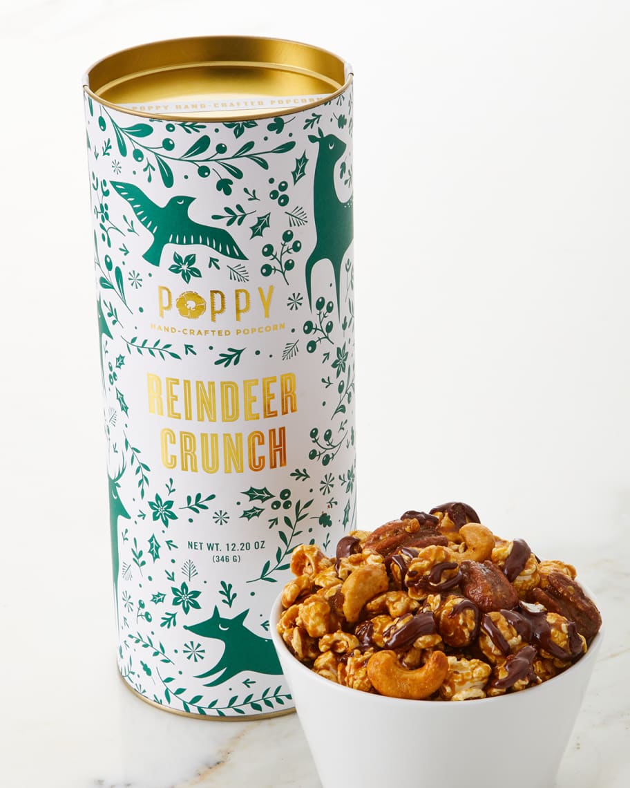 Poppy Hand-Crafted Popcorn Reindeer Crunch Holiday Cylinder Case ...