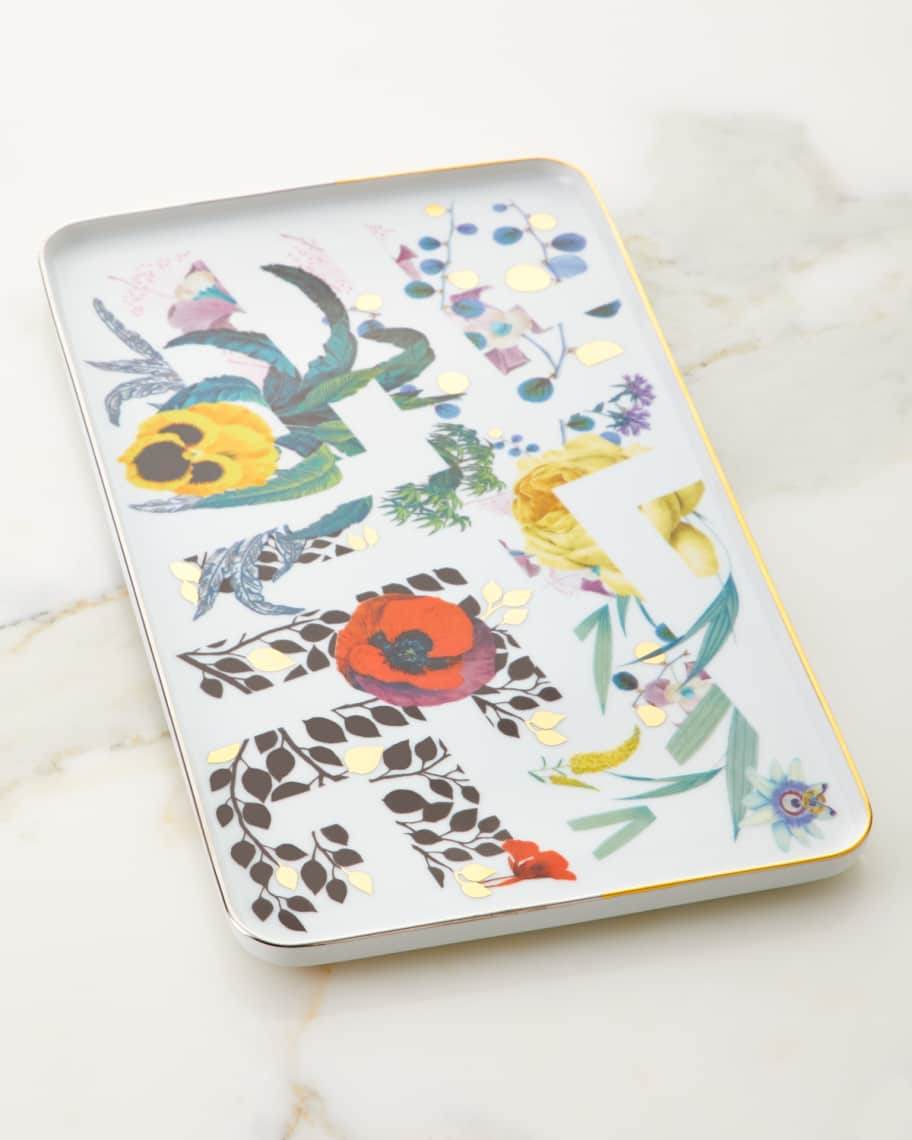 Christian LaCroix X Vista Alegre Primavera Small Rectangular Tray | Neiman Marcus