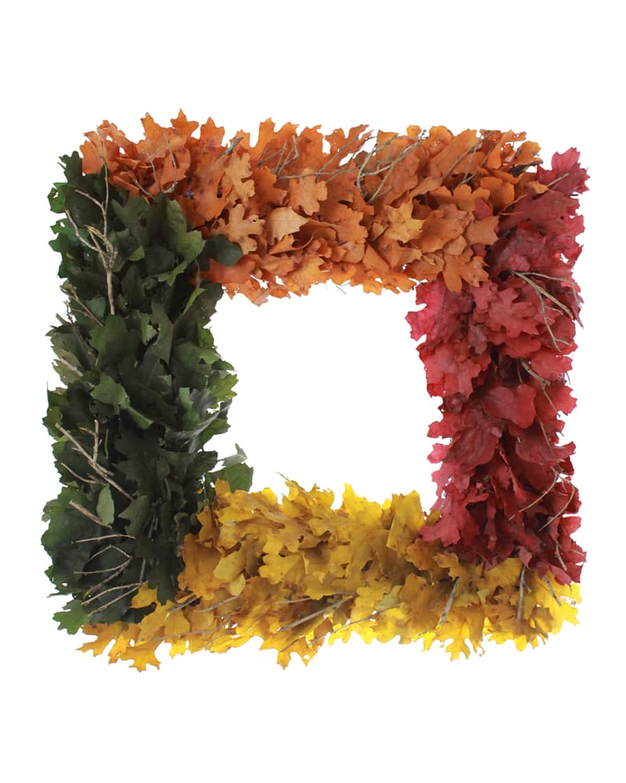 Floral Treasure 18" Treasured Fall Square Wreath | Neiman Marcus