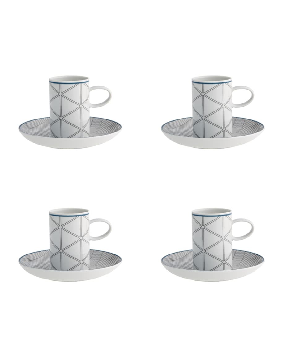 Vista Alegre Orquestra Espresso Cups & Saucers, Set of 4 | Neiman Marcus