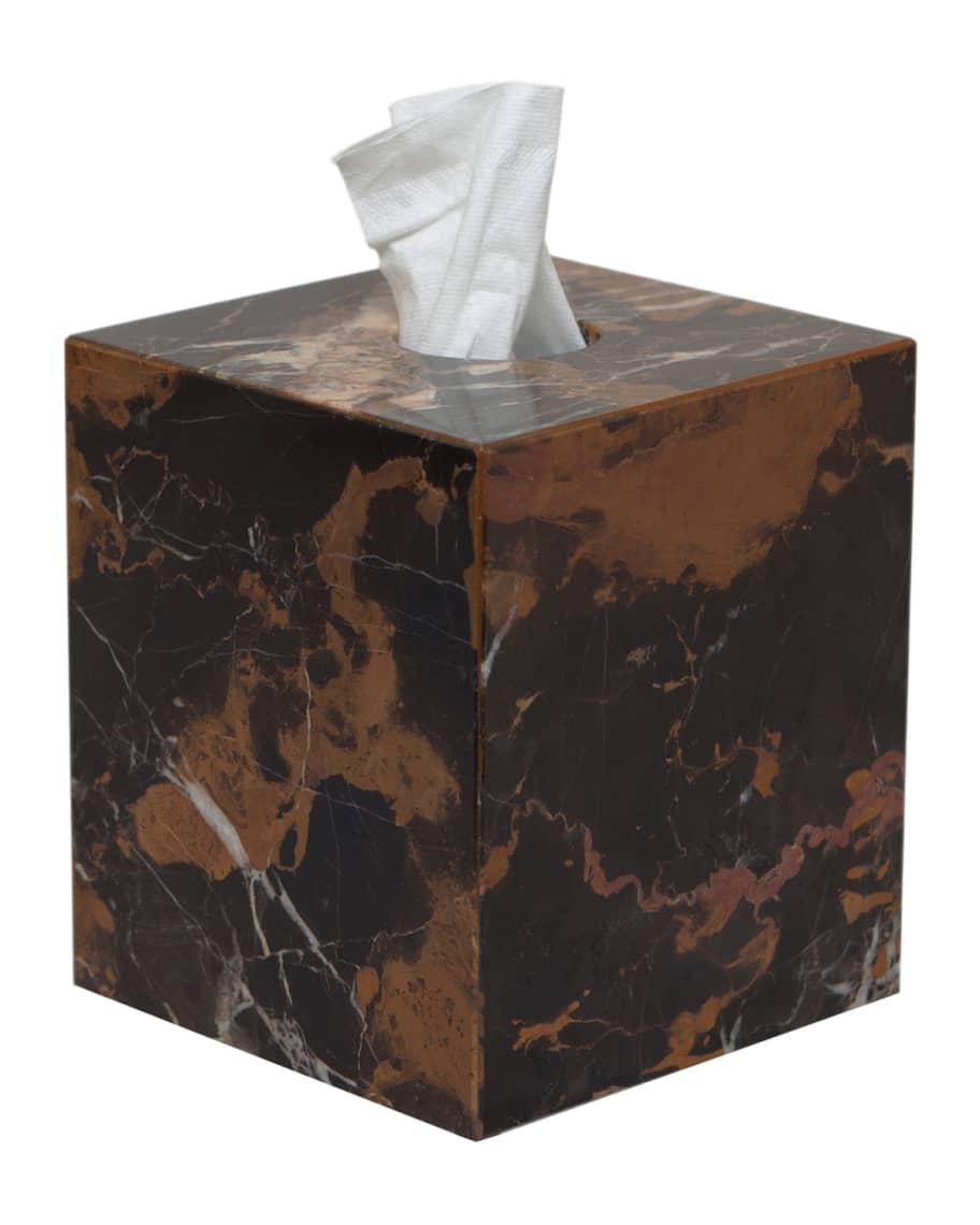 Marble Crafter Myrtus Collection Black & Gold Marble Tissue Box Holder ...
