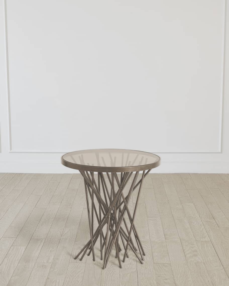 William D. Scott for Global Views Stix Side Table with Smoke Glass Top ...