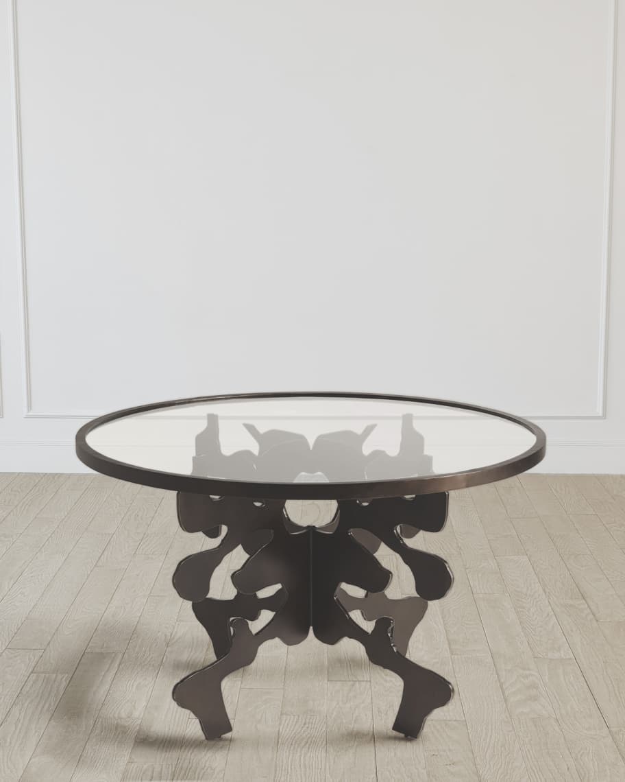William D. Scott for Global Views Ink Blot Bronze 48" Dining Table ...