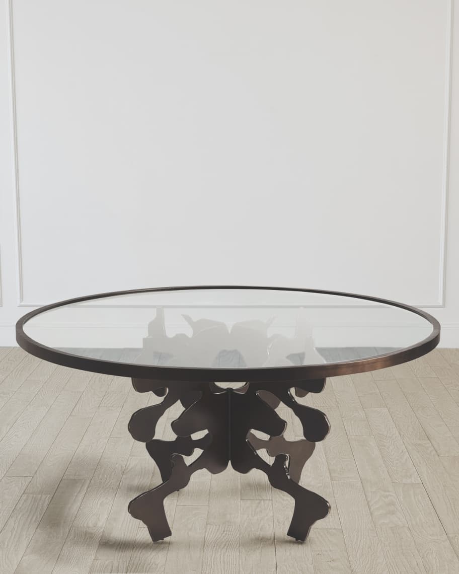 William D. Scott for Global Views Ink Blot Bronze 60" Dining Table ...
