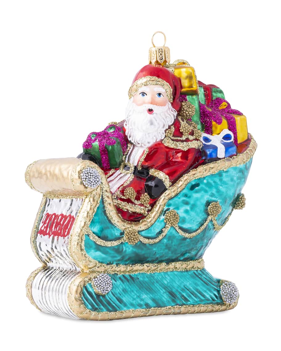 Juliska Berry & Thread 2020 Santa in Sleigh Ornament | Neiman Marcus
