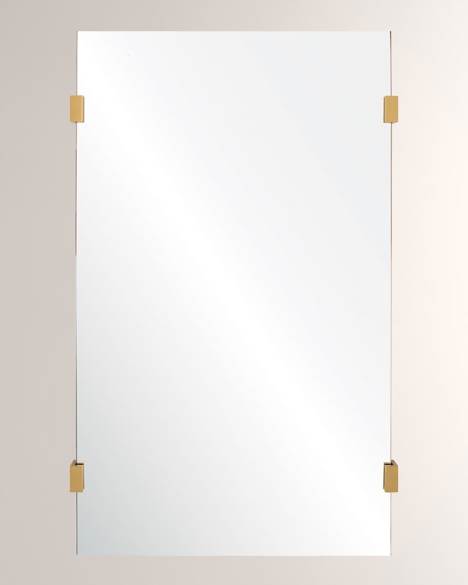 Mirror Home Rectangle Mirror with Burnished Brass Detail | Neiman Marcus