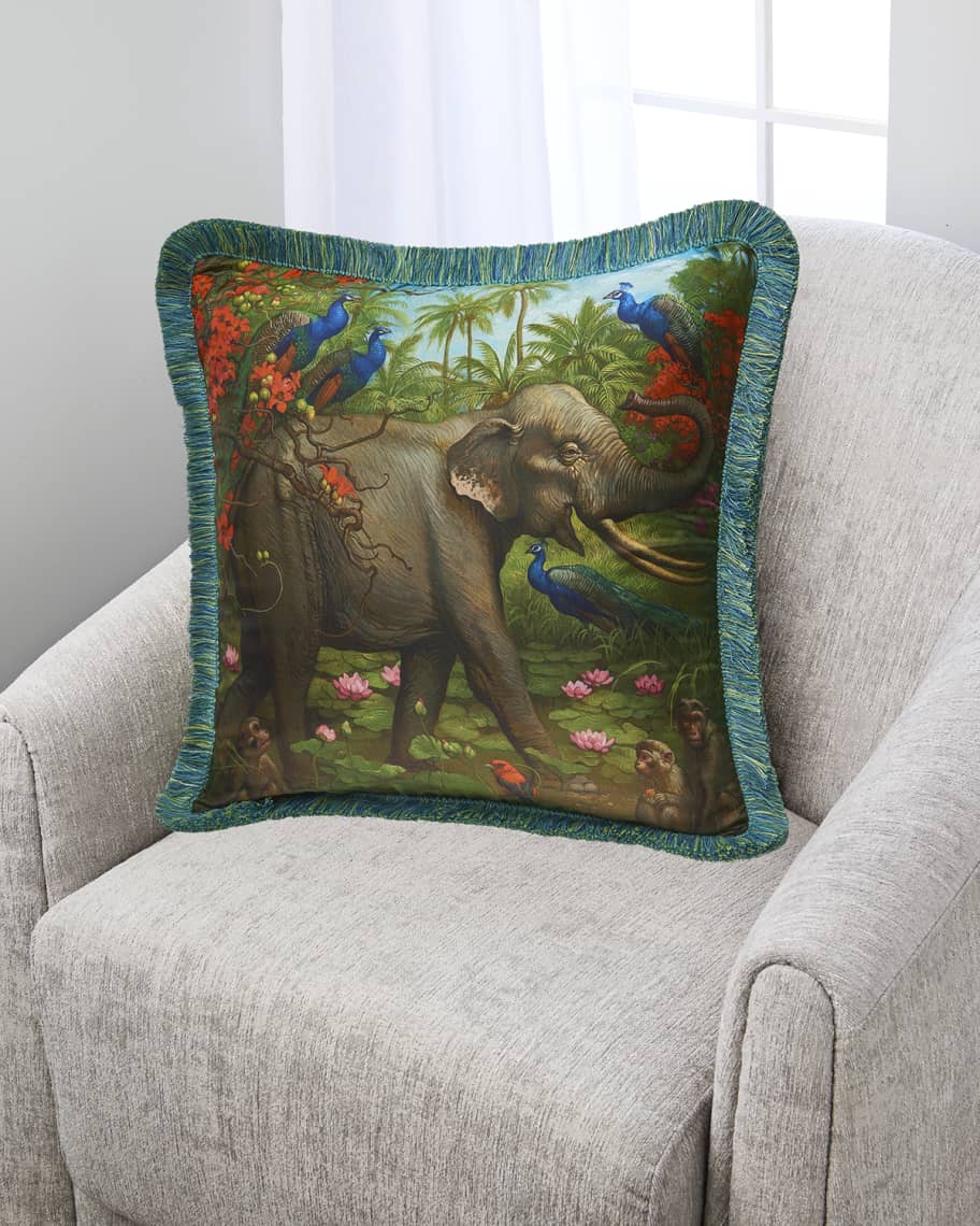 Yana Movchan Jungle of Happiness Silk Pillow | Neiman Marcus