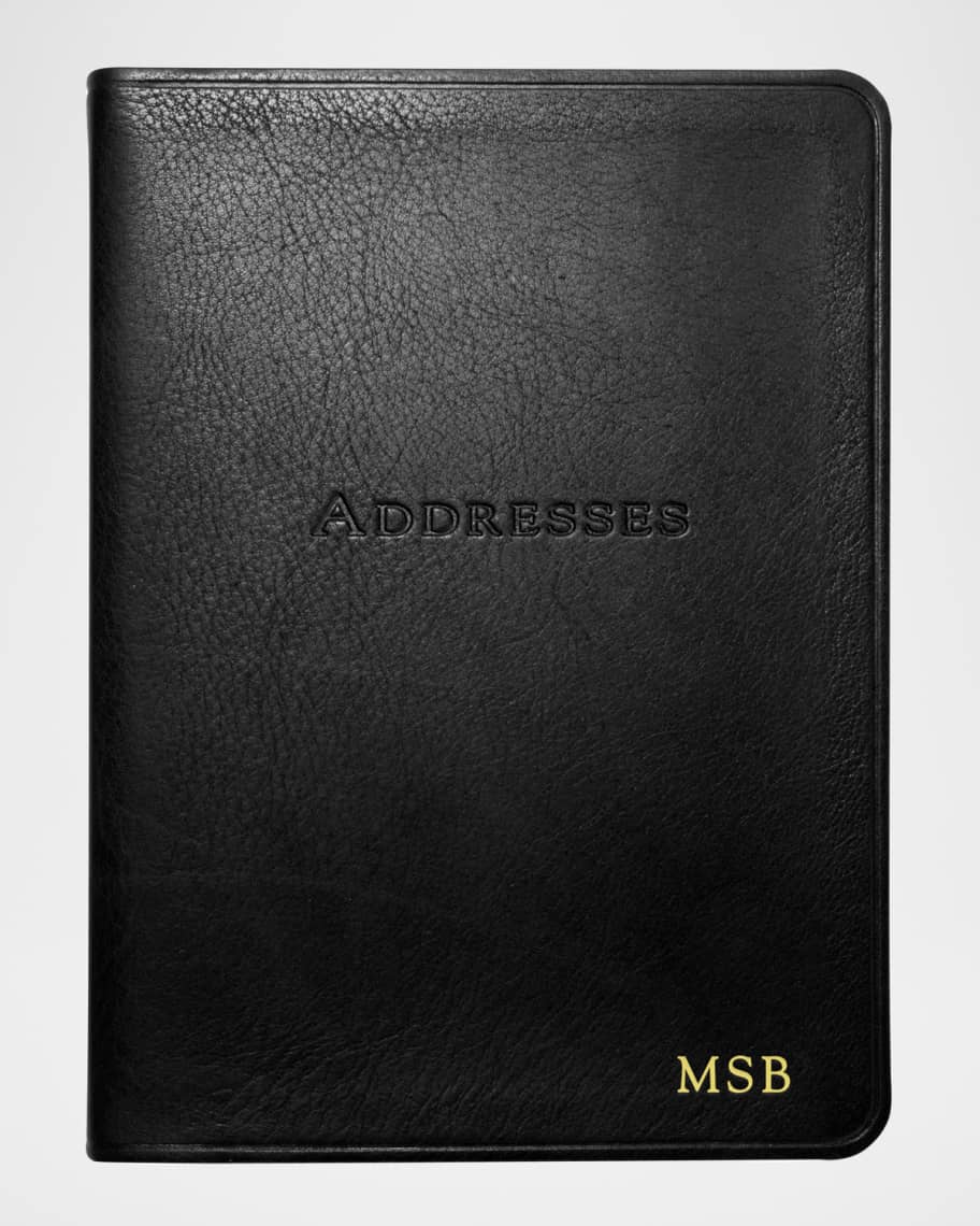Graphic Image 7" Desk Address Leather Bound Book | Neiman Marcus