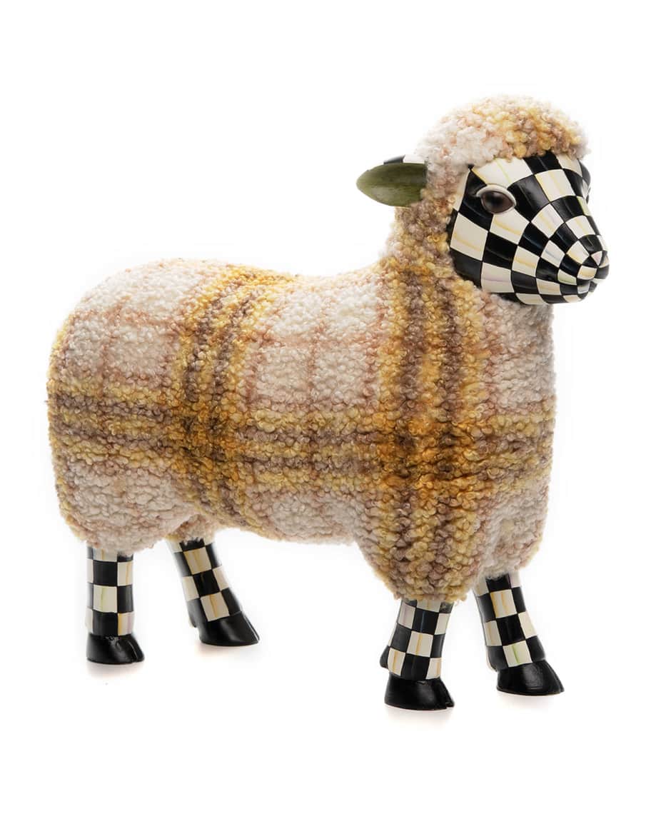 MacKenzie-Childs Tartan Lamb Decoration - Yellow | Neiman Marcus