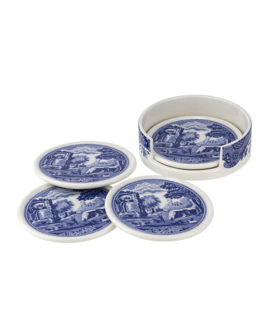 Spode Blue Italian 5-Piece Ceramic Coaster Set | Neiman Marcus