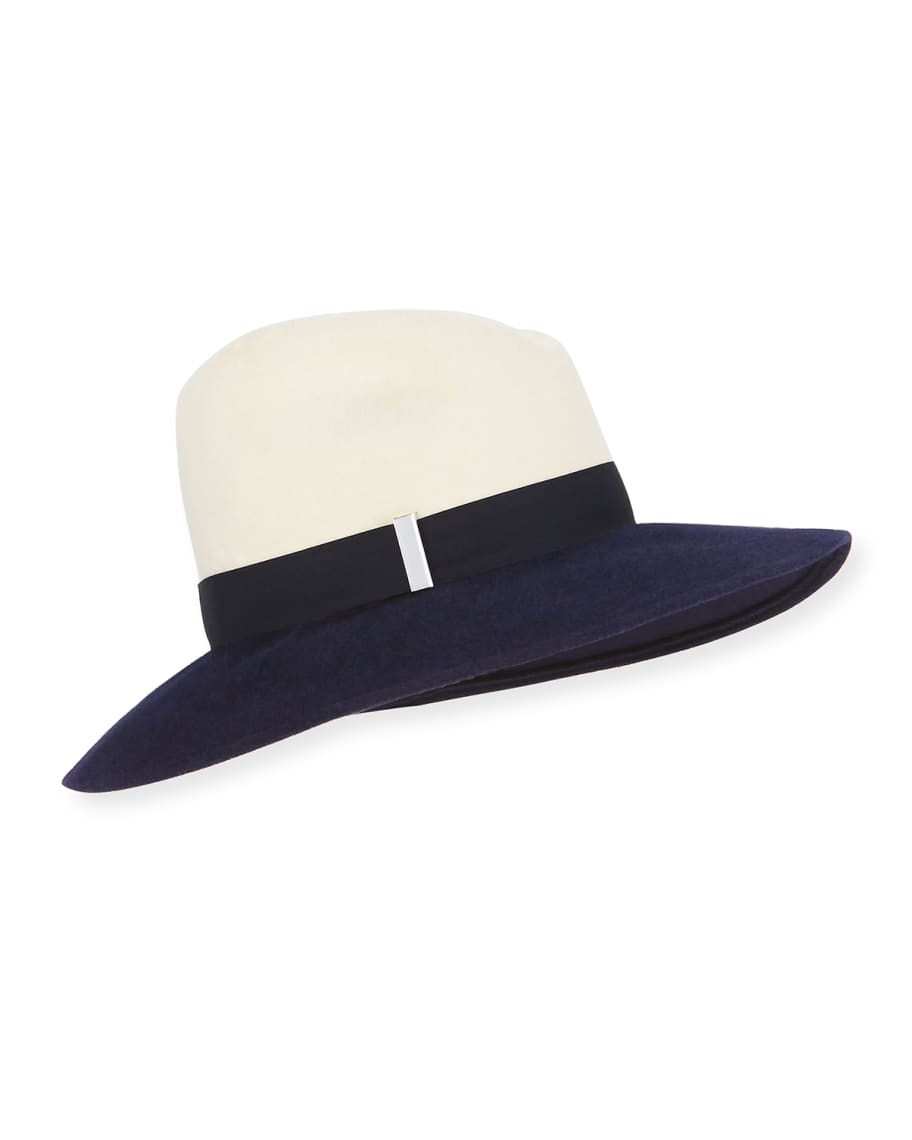 Gigi Burris Drake Rabbit Felt Wide-Brim Fedora Hat | Neiman Marcus
