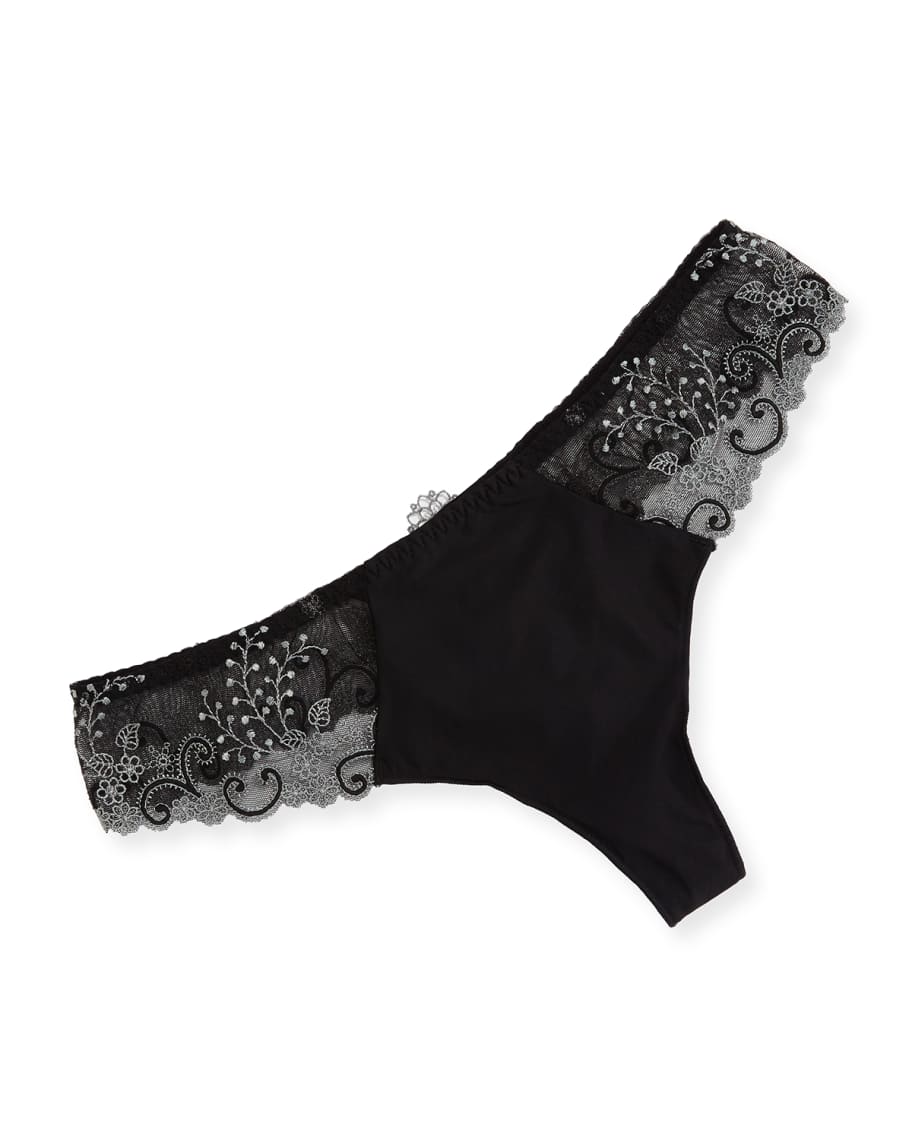 Simone Perele Delice Lace Mesh Thong | Neiman Marcus
