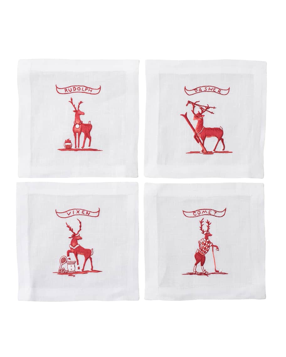 Juliska Country Estate Reindeer Games Solo Sports Cocktail Coasters ...
