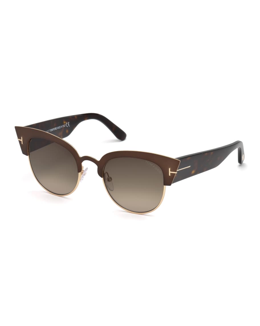 TOM FORD Alexandra Semi-Rimless Cat Eye Sunglasses | Neiman Marcus