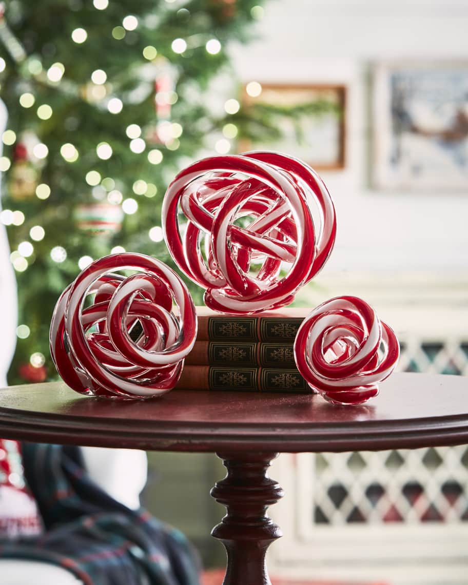 Glass Peppermint Holiday Decor, Set of 3 | Neiman Marcus