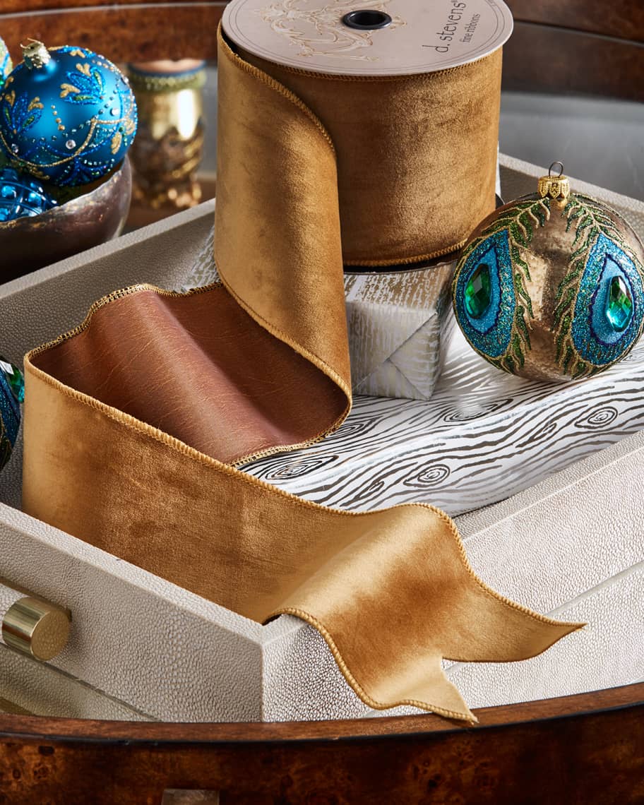 D. Stevens Velvet Doupioni Back Holiday Ribbon | Neiman Marcus