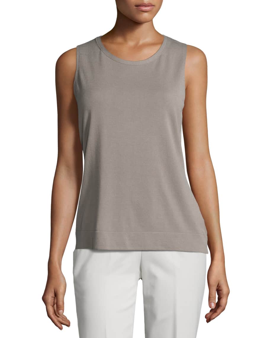 Lafayette 148 New York Full Needle-Stitch Knit Shell | Neiman Marcus