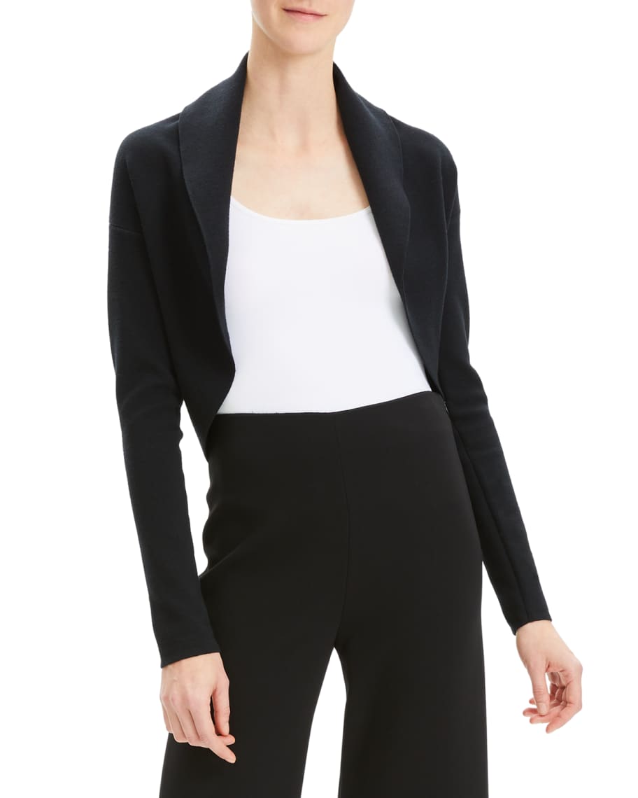 Theory Wool-Silk Long-Sleeve Shrug | Neiman Marcus