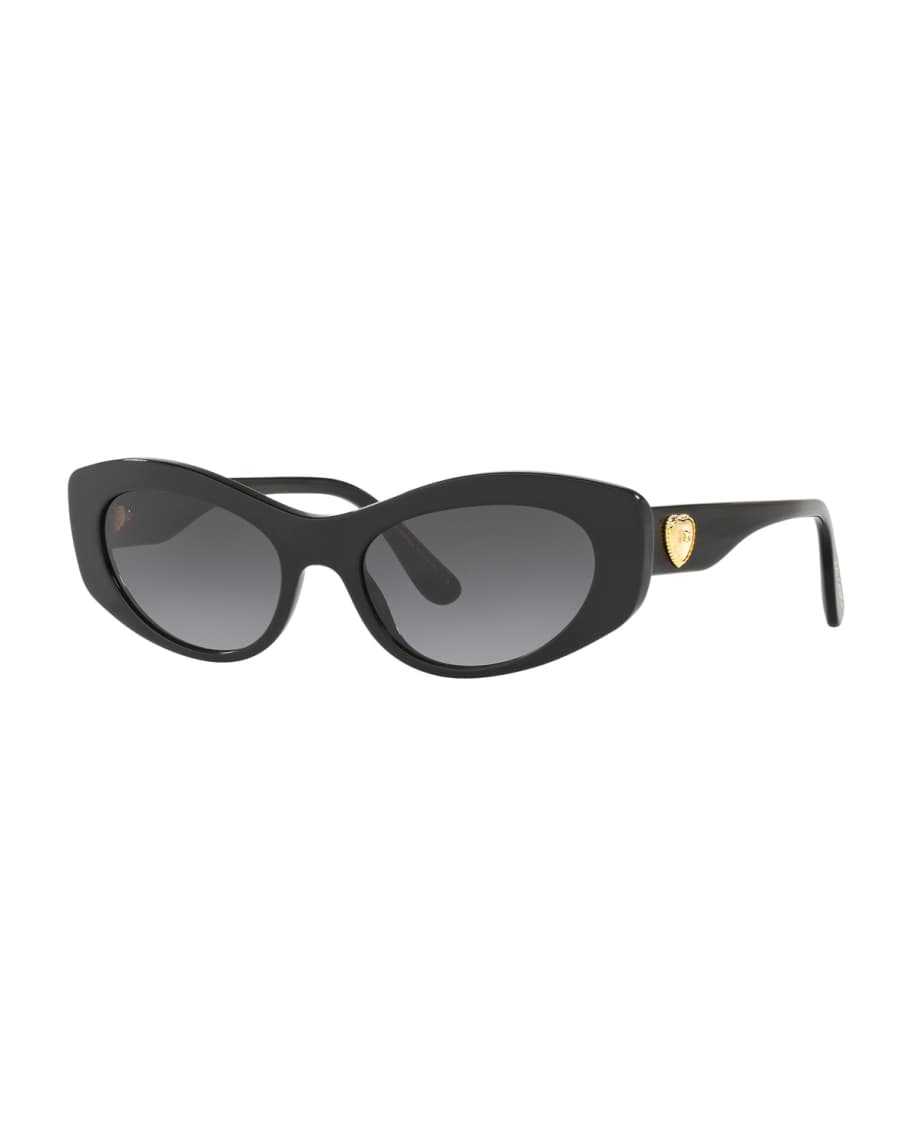 Dolce&Gabbana Cat-Eye Logo Heart Sunglasses | Neiman Marcus