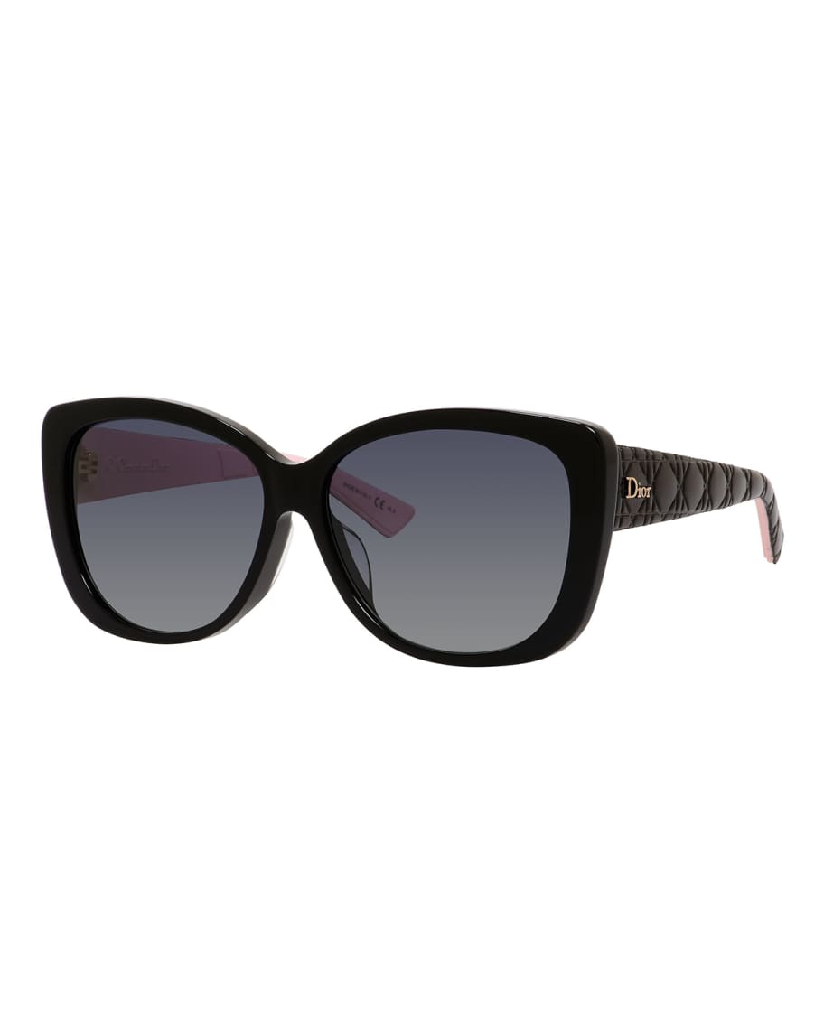 DIOR Lady2RFS Square Quilted Acetate Sunglasses | Neiman Marcus
