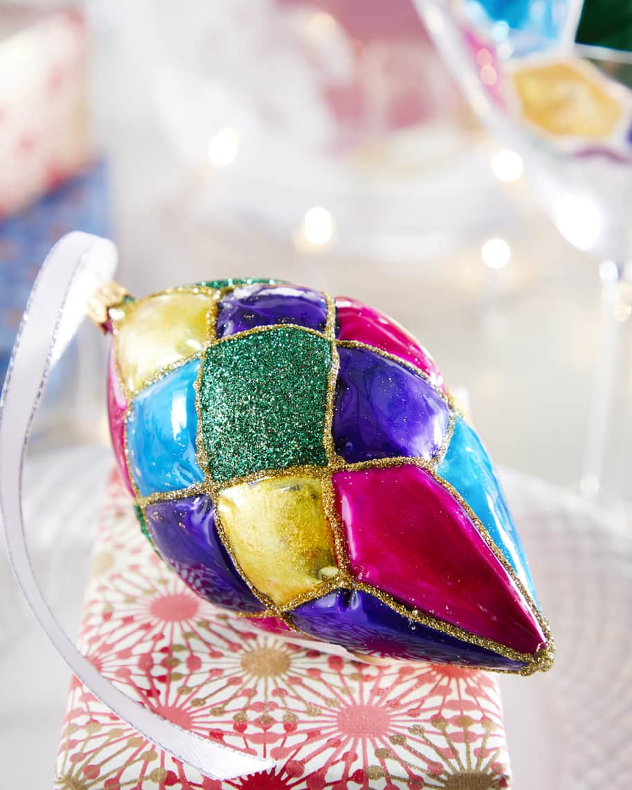 Multicolor Harlequin Finial Christmas Ornament | Neiman Marcus