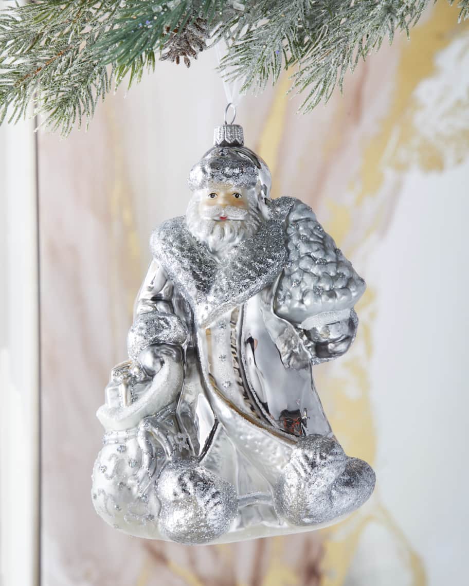 Silver Santa Christmas Ornament | Neiman Marcus