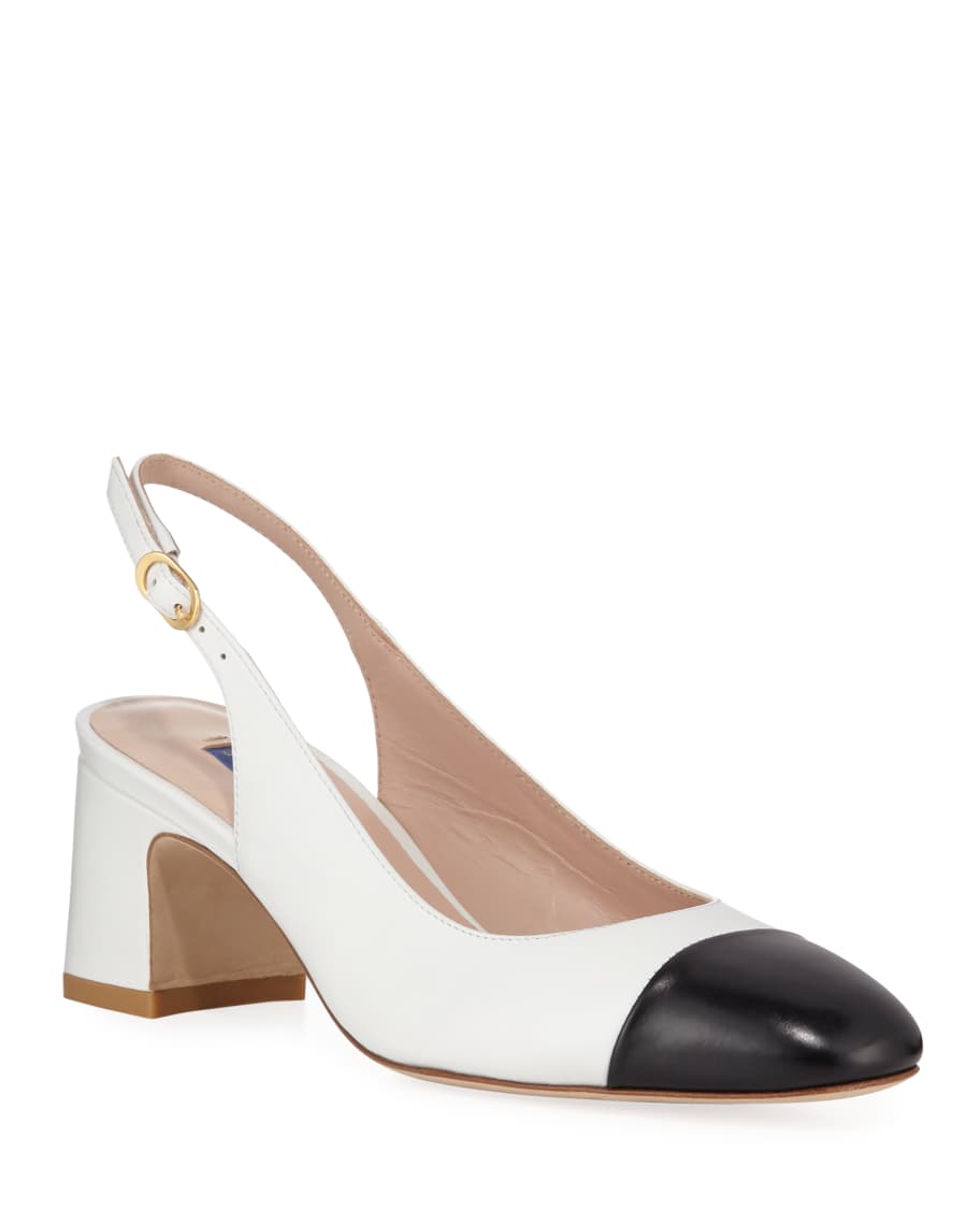 Stuart Weitzman Loraina Two Tone Leather Pumps Neiman Marcus
