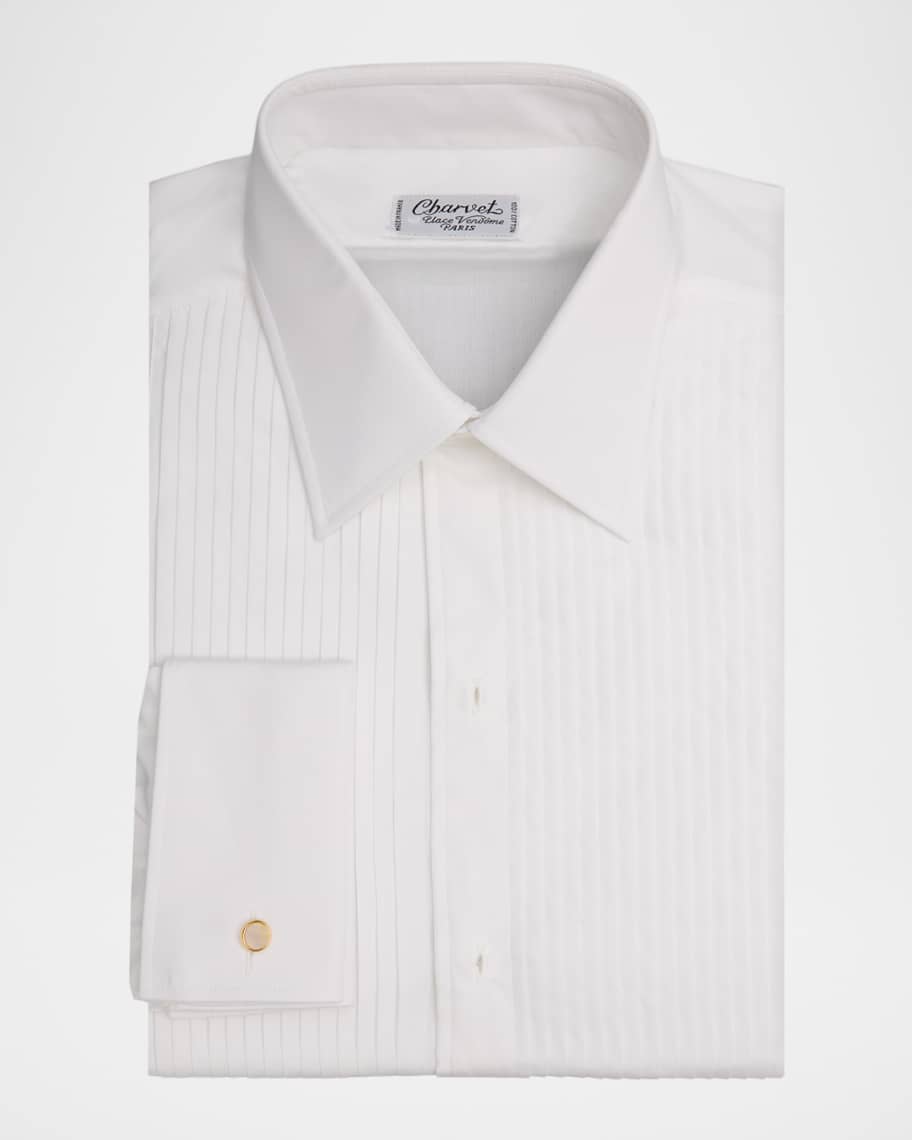 Charvet Men's Formal Shirt with Pleated Bib | Neiman Marcus