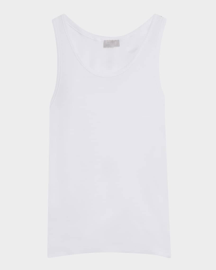Hanro Cotton Pure Tank Top, White | Neiman Marcus