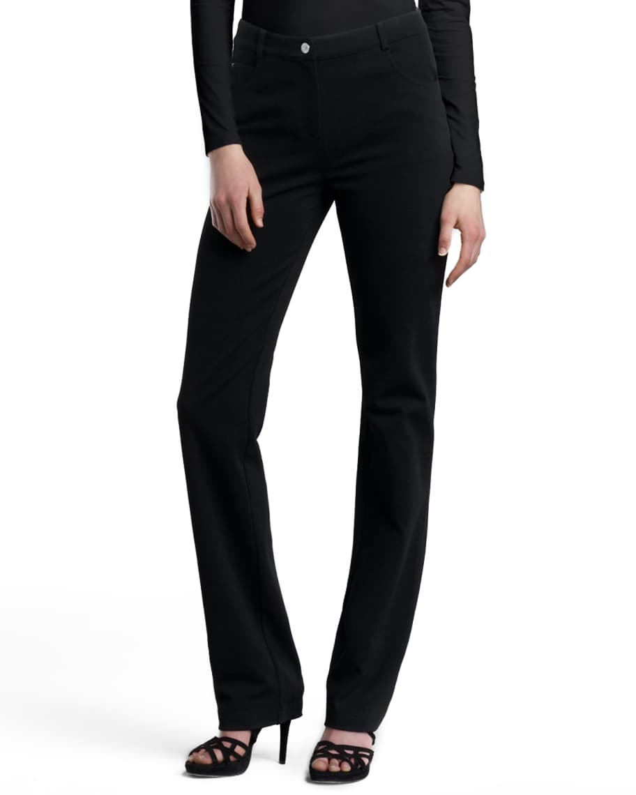 St. John Sport Twill Straight-Leg Pants | Neiman Marcus