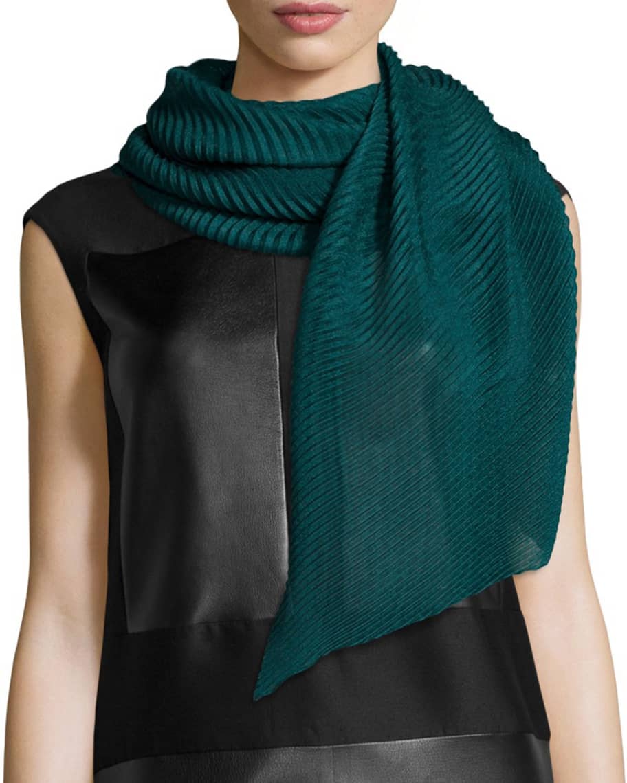 Agnona Cordeon Plisse Chiffon Scarf | Neiman Marcus