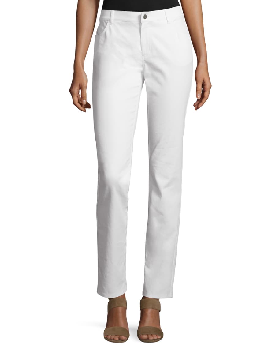 Lafayette 148 New York Plus Size Thompson Waxed Denim Slim-Leg Jeans ...