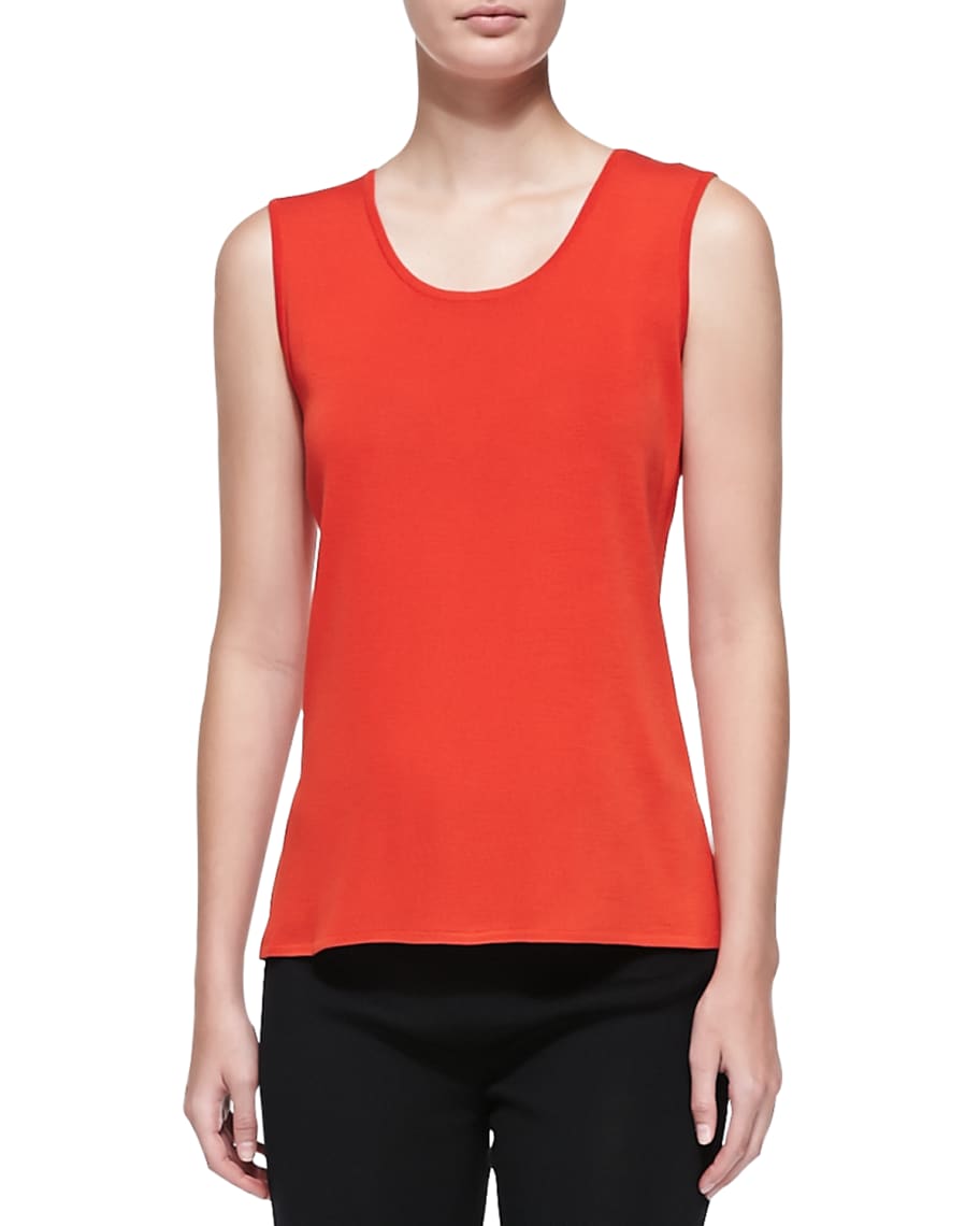 Misook Plus Size Scoop-Neck Tank, Blood Orange | Neiman Marcus