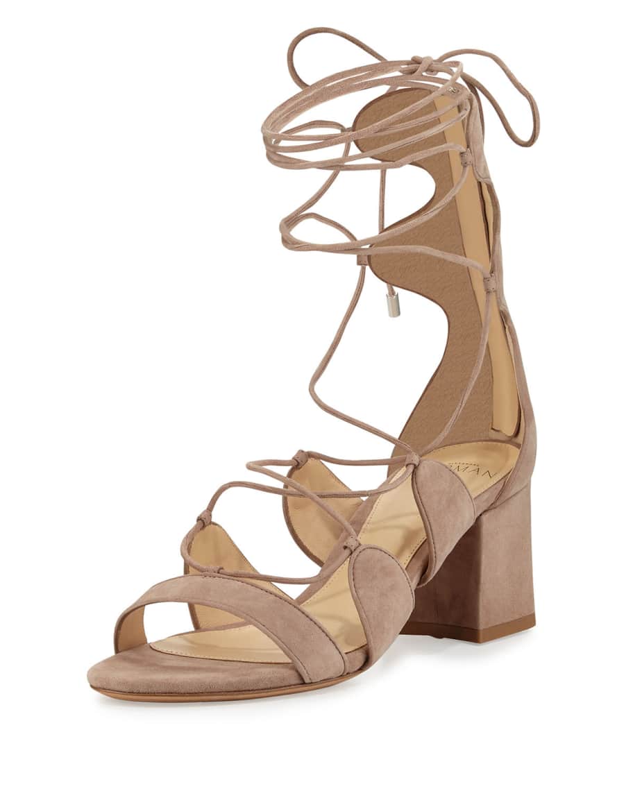 Alexandre Birman Meghan 60mm Suede Gladiator Sandal | Neiman Marcus