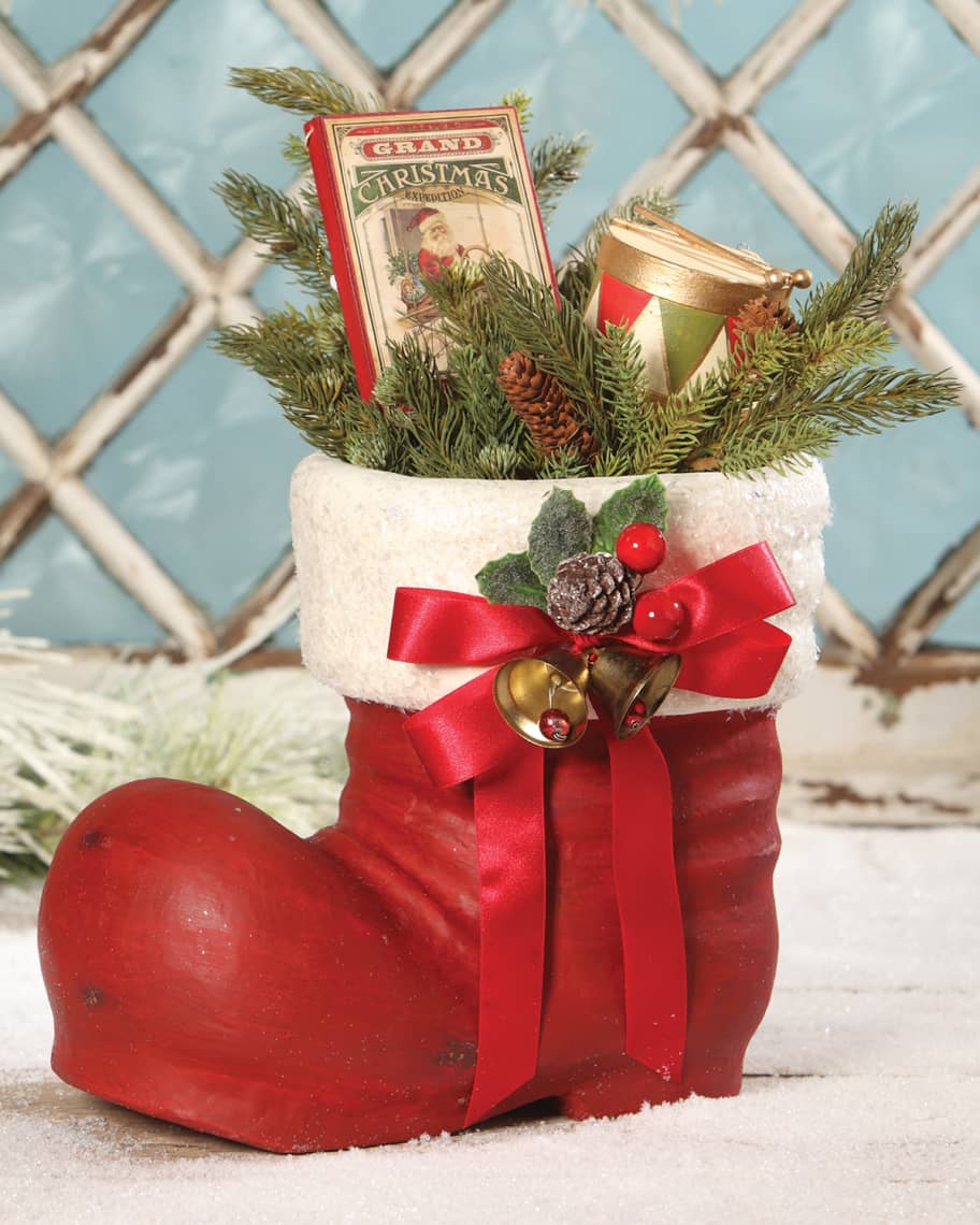 Bethany Lowe Vintage-Style Santa Boot | Neiman Marcus