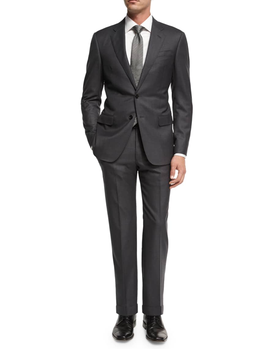 Giorgio Armani Soft Basic Wool Two-Piece Suit | Neiman Marcus