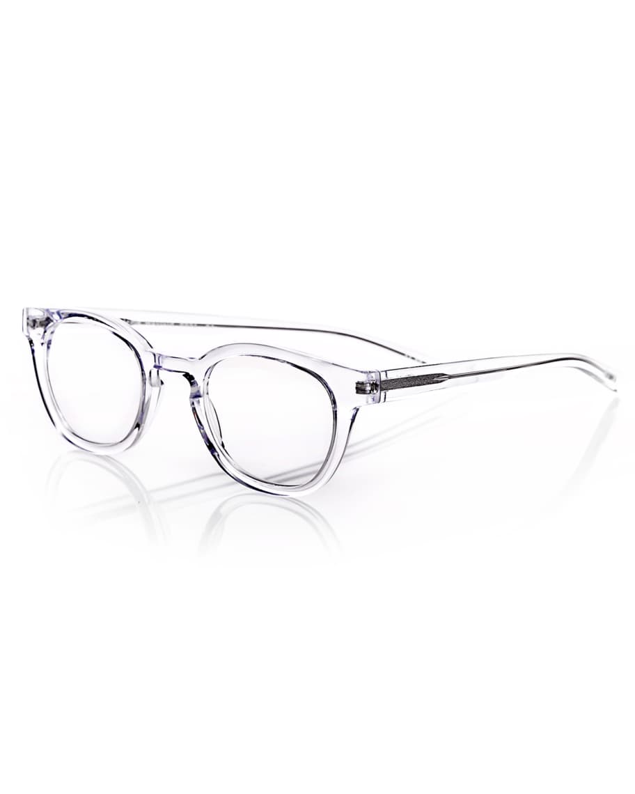 Eyebobs Waylaid Transparent Square Readers, Clear | Neiman Marcus
