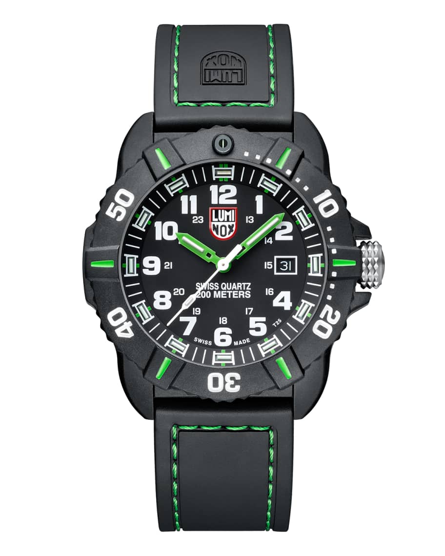 Luminox 44mm Sea Series Coronado 3037 Watch, Green | Neiman Marcus