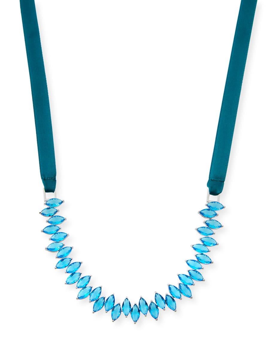 FALLON Monarch Jagged Crystal & Leather Choker | Neiman Marcus