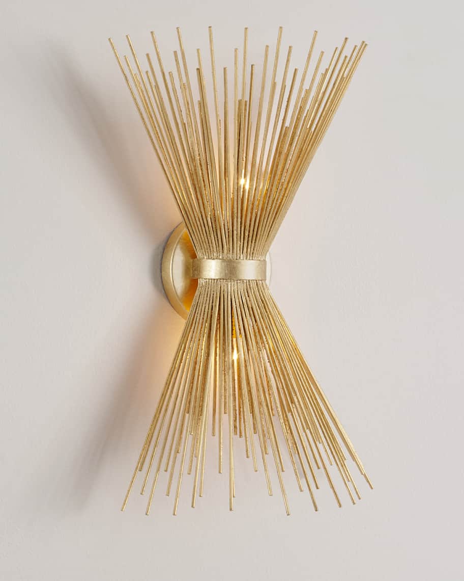 Worlds Away Spray Sconce in Gold Leaf | Neiman Marcus