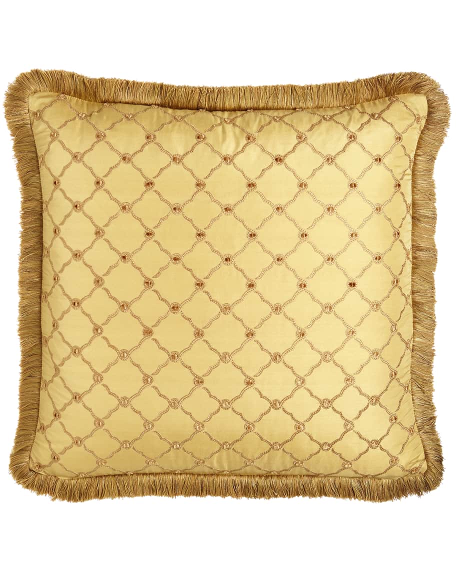 Dian Austin Couture Home Tuscan Trellis European Sham with Brush Fringe ...