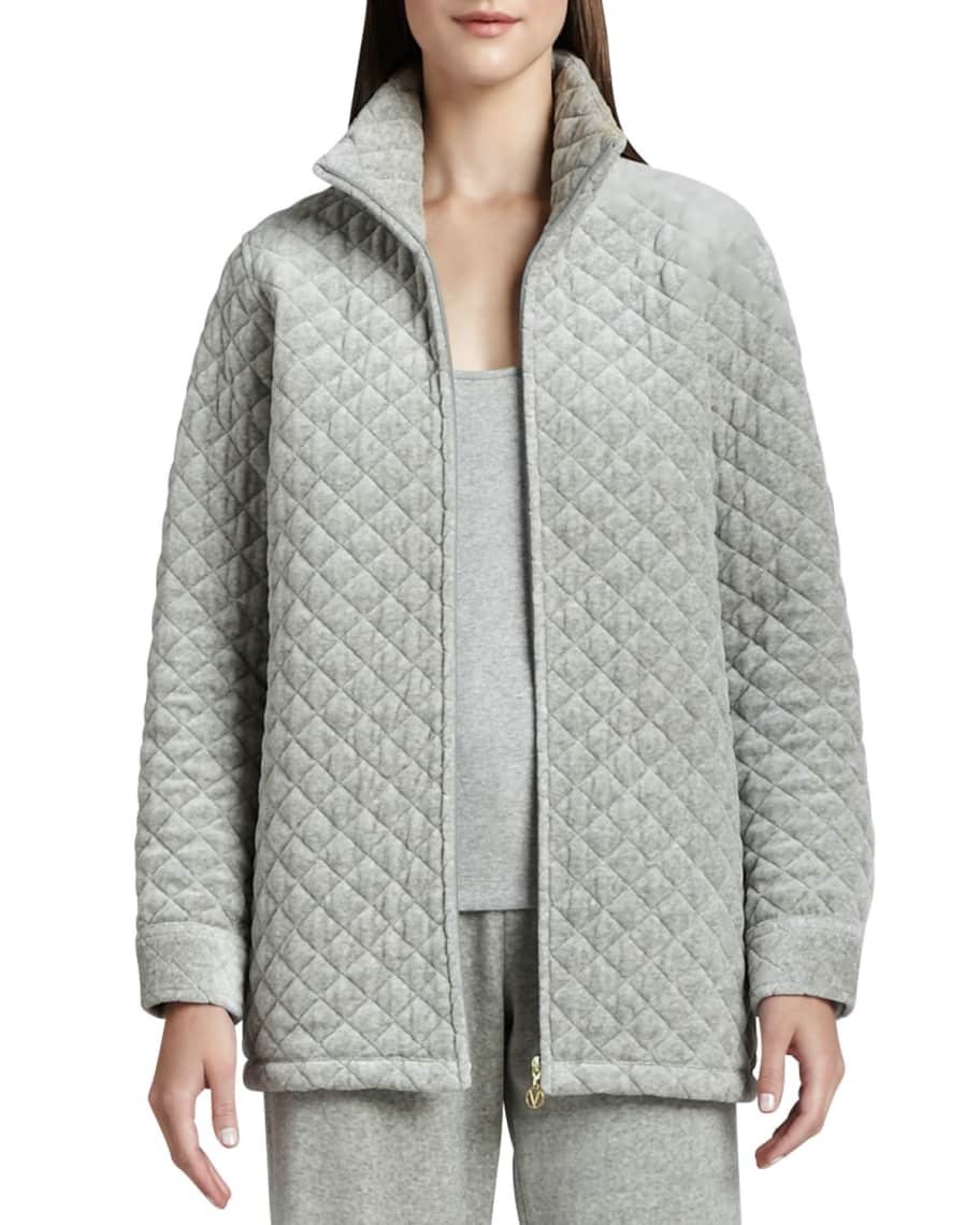 Joan Vass Quilted Velour Jacket | Neiman Marcus