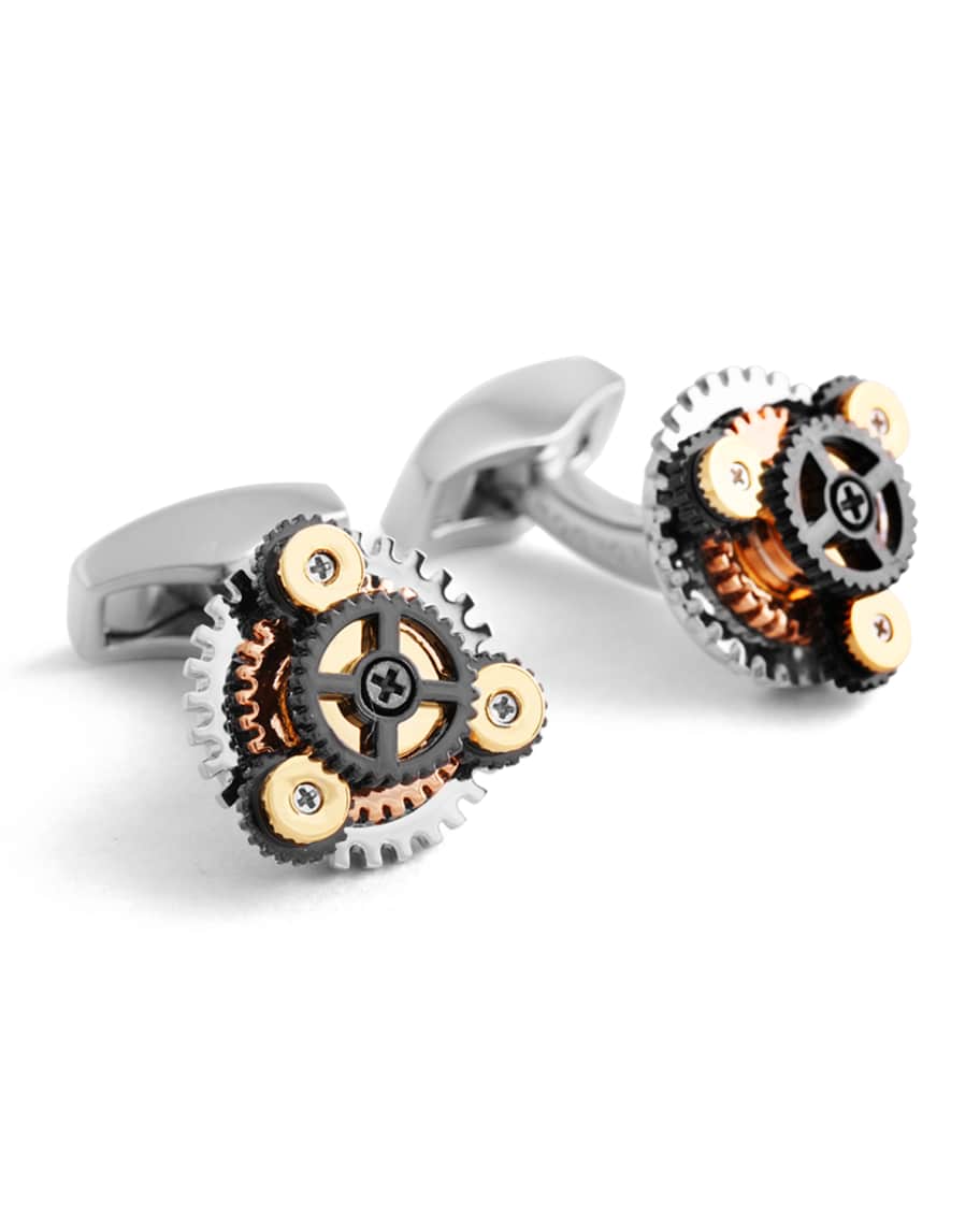 Tateossian Multicolor Round Rotating Gear Cuff Links | Neiman Marcus