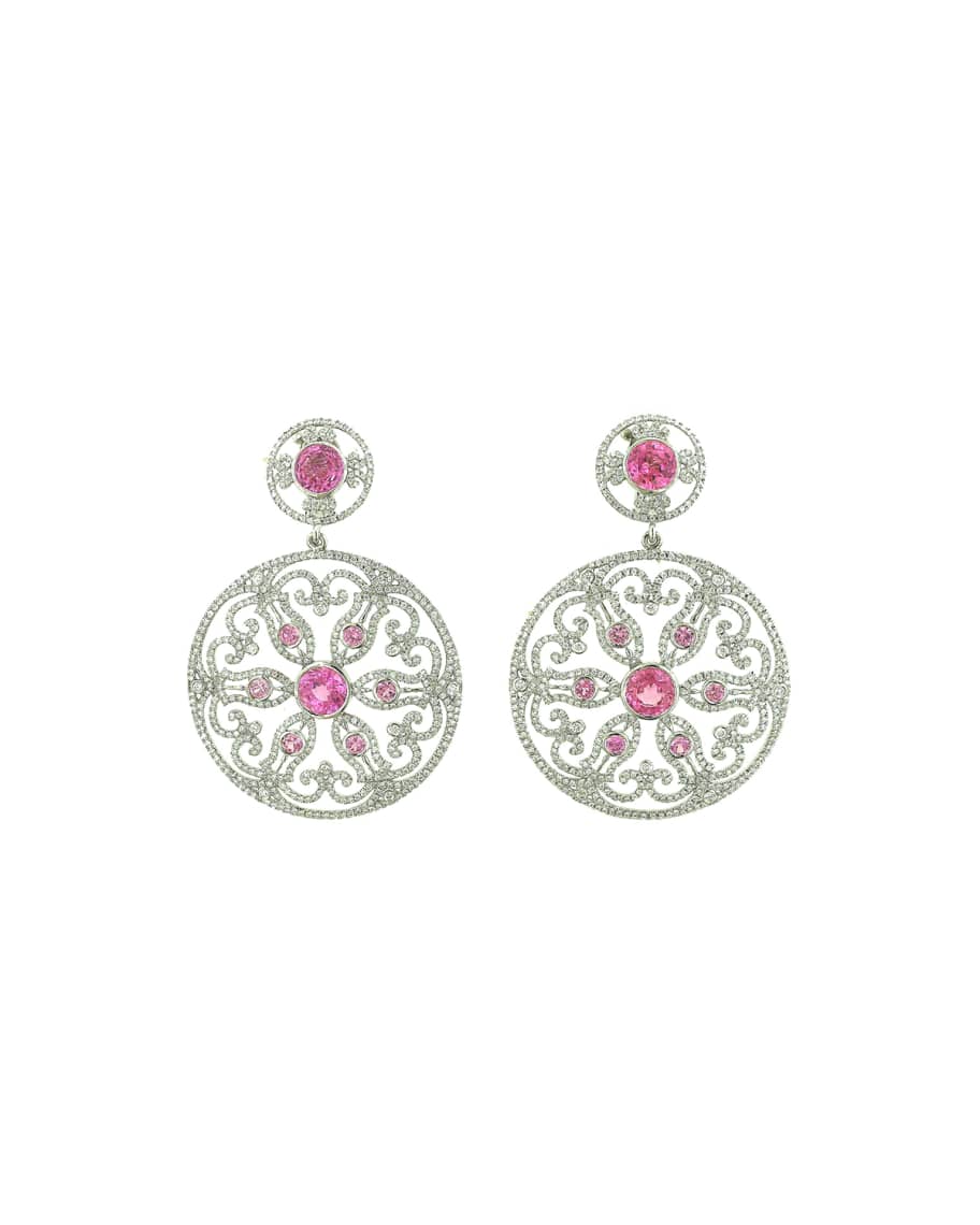 Nini Jewels Pink Sapphire and Diamond Pave Earrings | Neiman Marcus