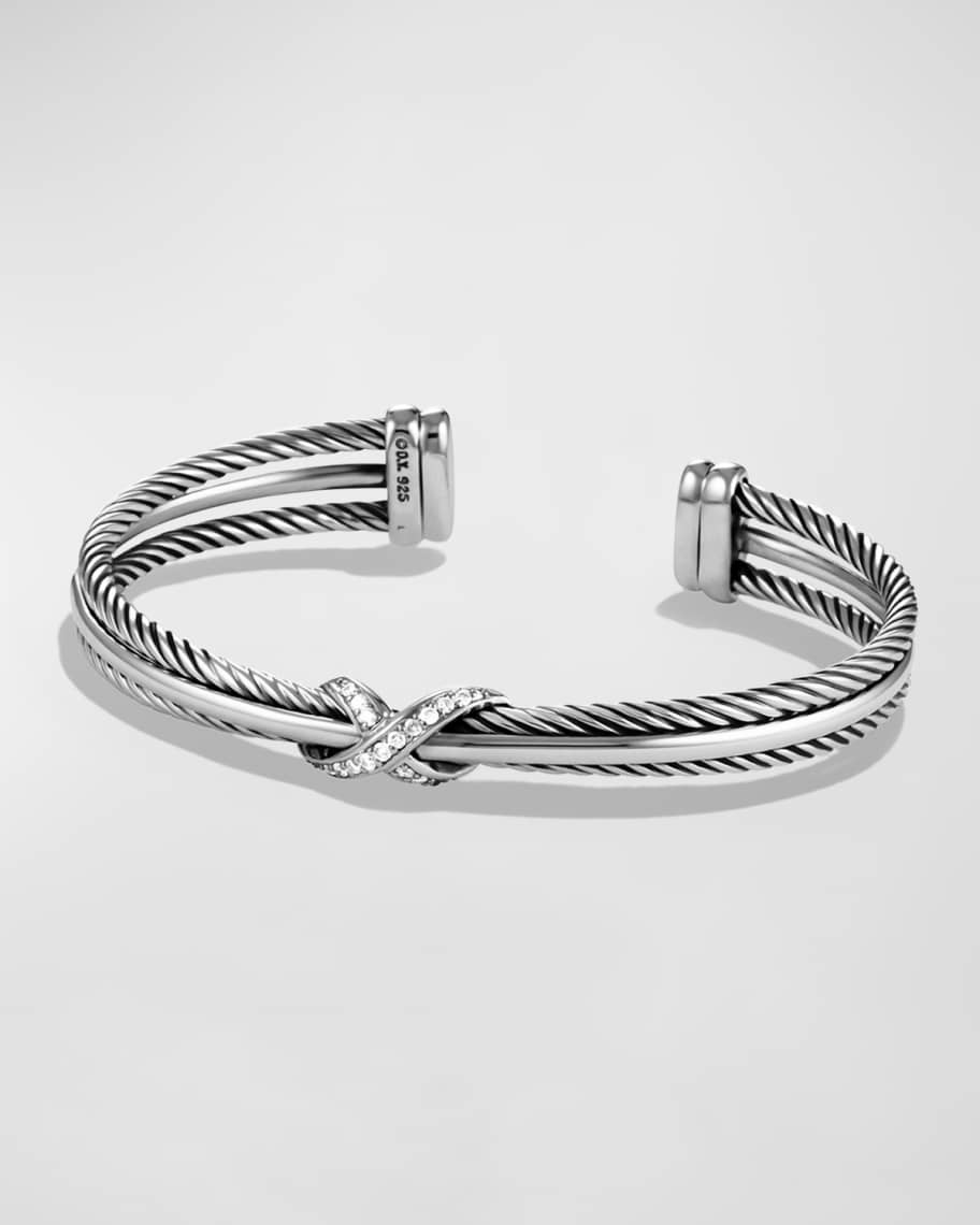 David Yurman X Crossover Cuff with Diamonds | Neiman Marcus