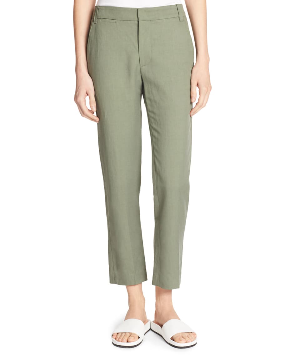 Vince Coin-Pocket Cropped Straight-Leg Trousers | Neiman Marcus