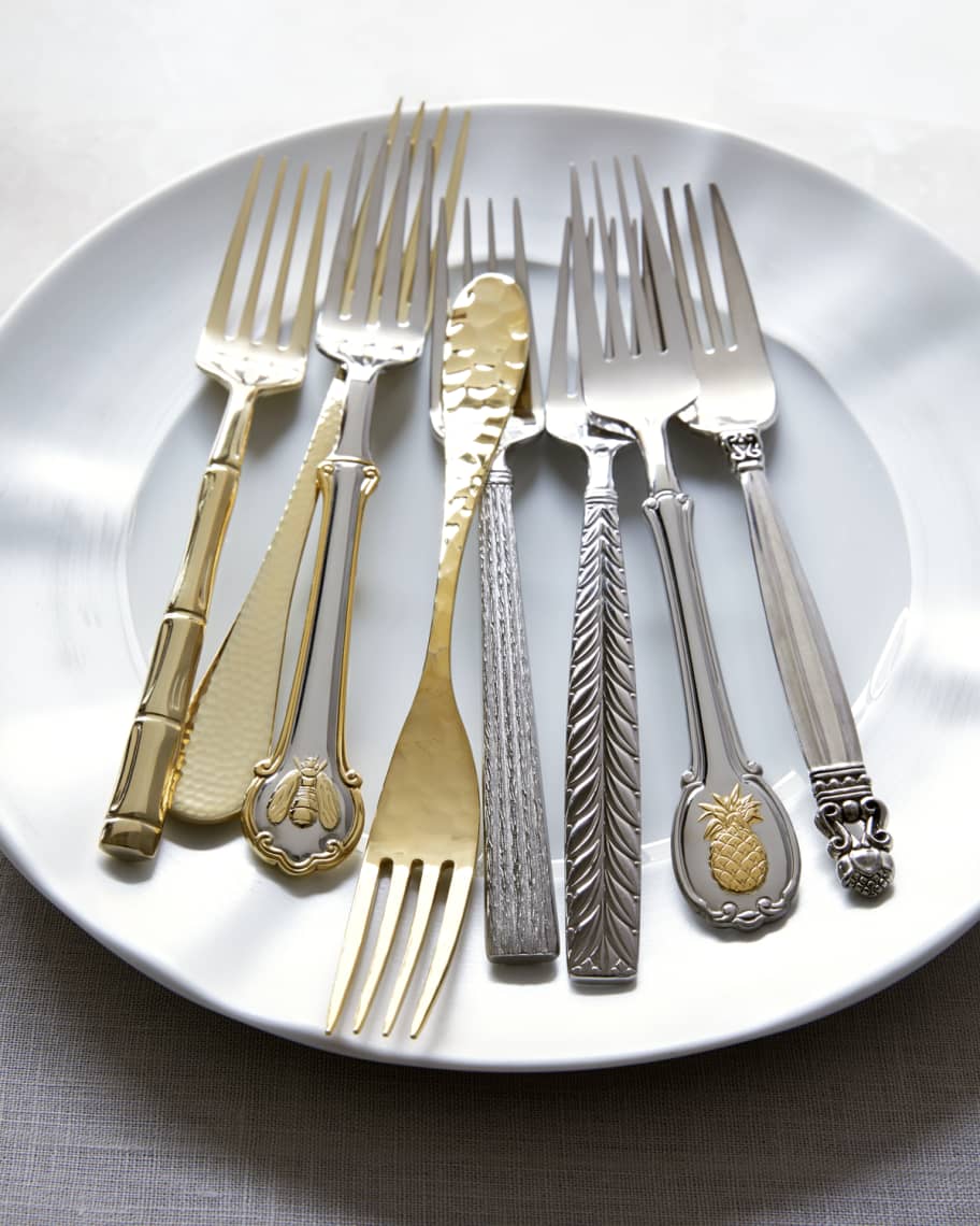 Godinger 45-Piece Gold Pineapple Flatware | Neiman Marcus